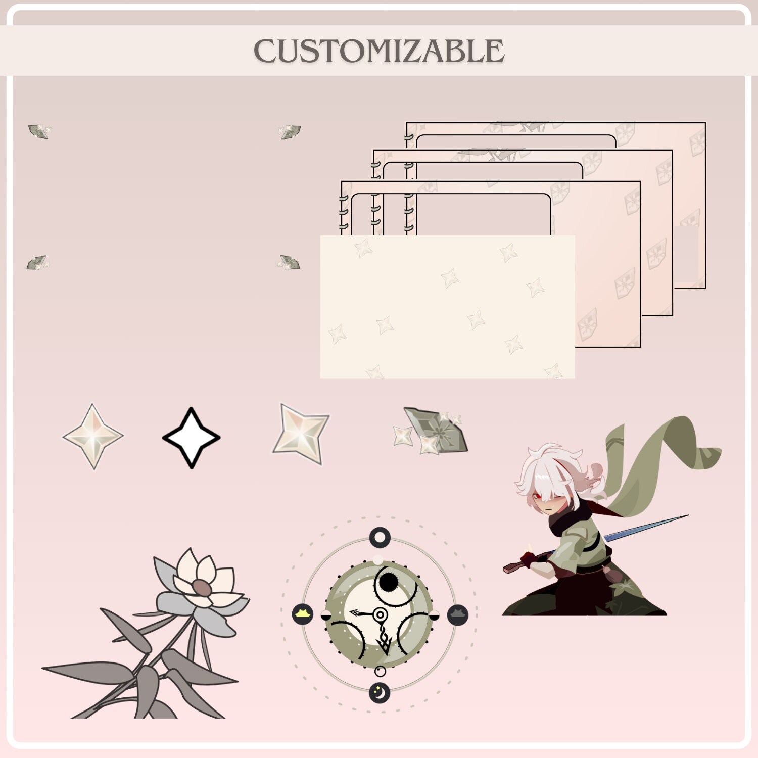 ANIME Animated SCREEN OVERLAY, Genshin Impact Overlay, Animated Overlay ...