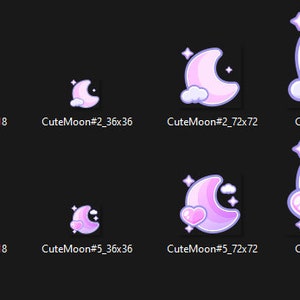 Pink MOON Bit Badges, Half Moon Collection Twitch, Pink Sub Badge, Warm ...