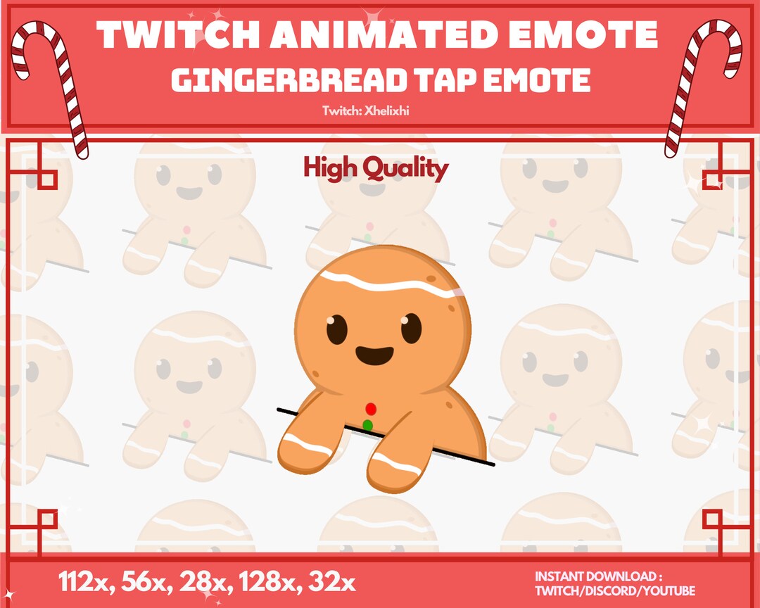 Gingerbread Tap ANIMATED Emote Twitch Gingerbread Tap Emote - Etsy UK