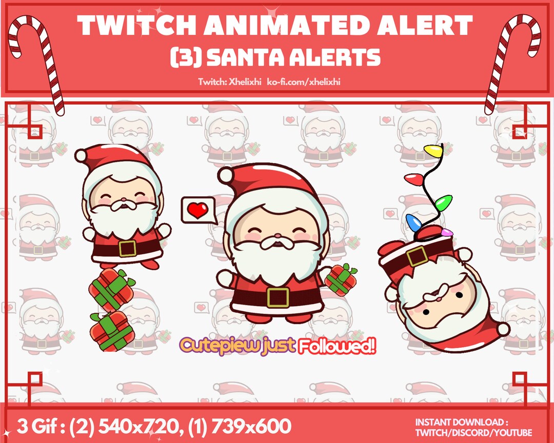 Alerta animada de Santa Alerta animada de Navidad Alerta - Etsy España