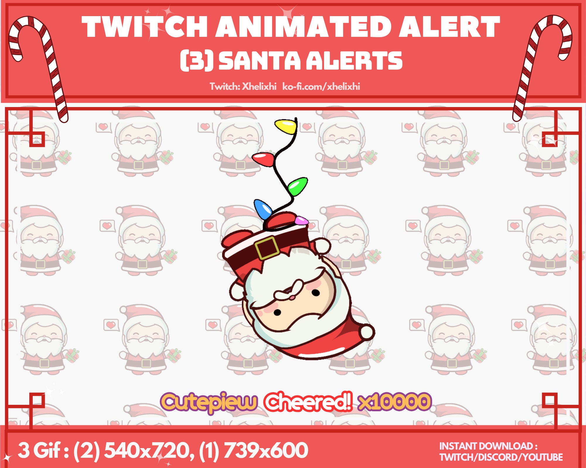 Alerta animada de Santa Alerta animada de Navidad Alerta - Etsy España