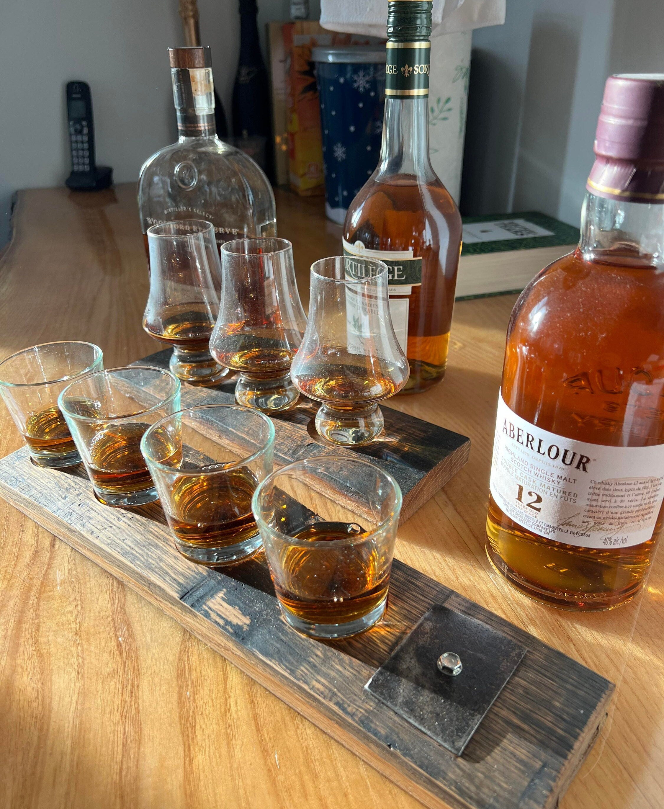 Handmade Whiskey Barrel Stave Flight Tray - Bourbon Tasting - Etsy