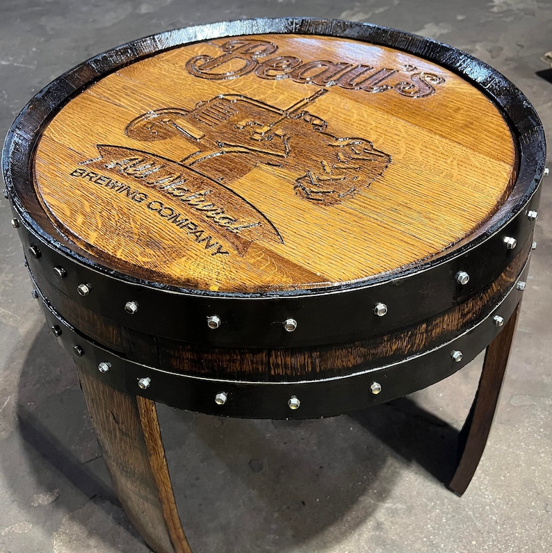 Beautiful Whiskey Barrel End Tables - Etsy Canada