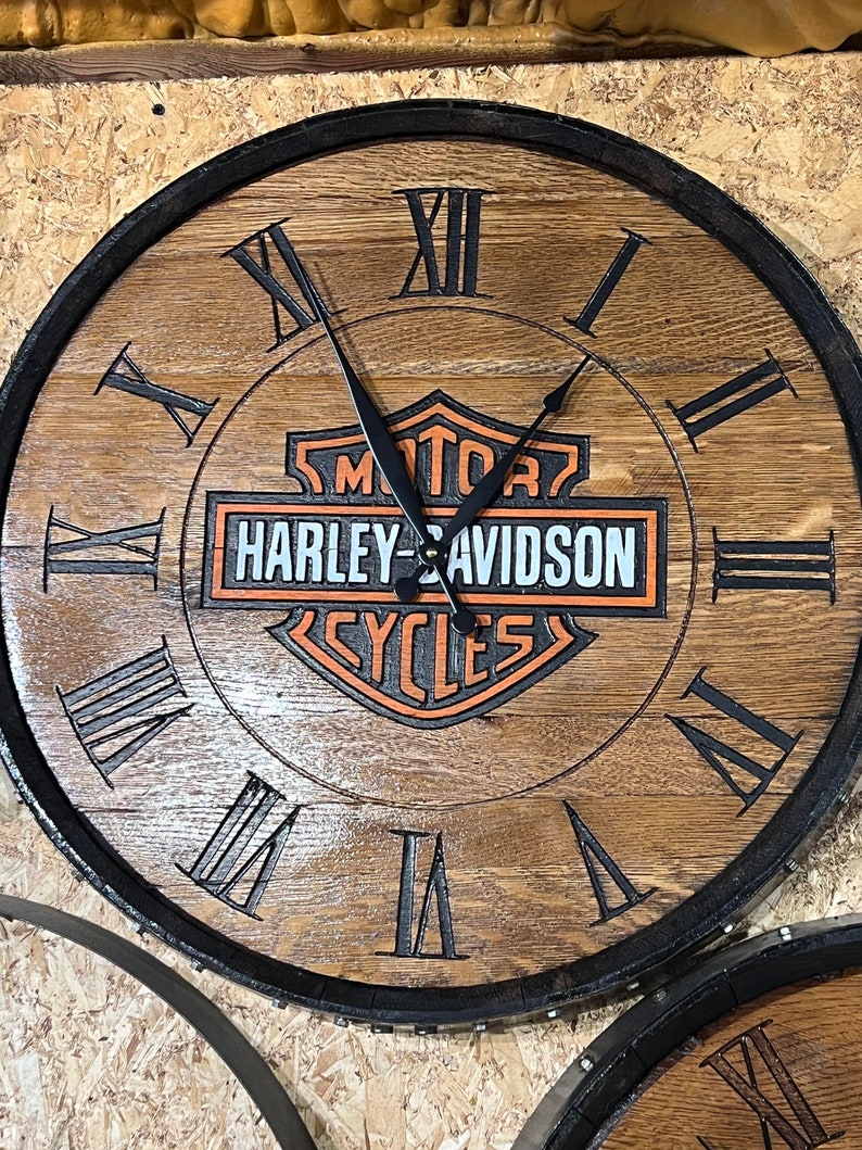 Stunning Whiskey Barrel Head Clocks - Etsy