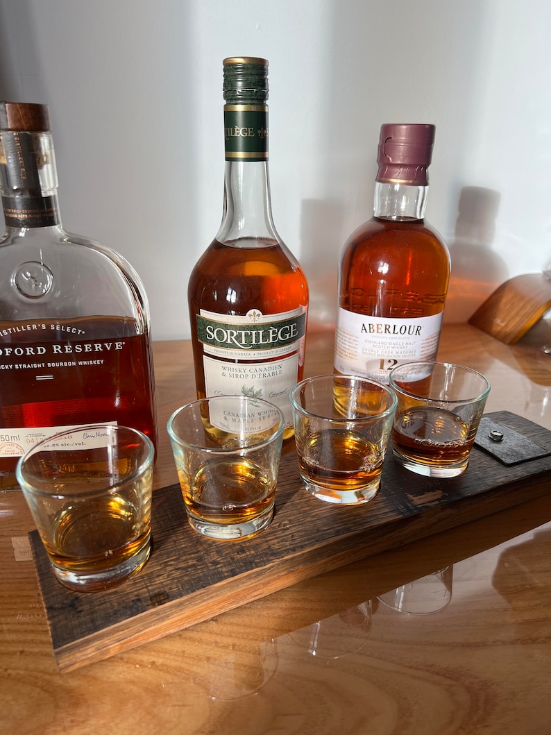 Handmade Whiskey Barrel Stave Flight Tray - Bourbon Tasting - Etsy