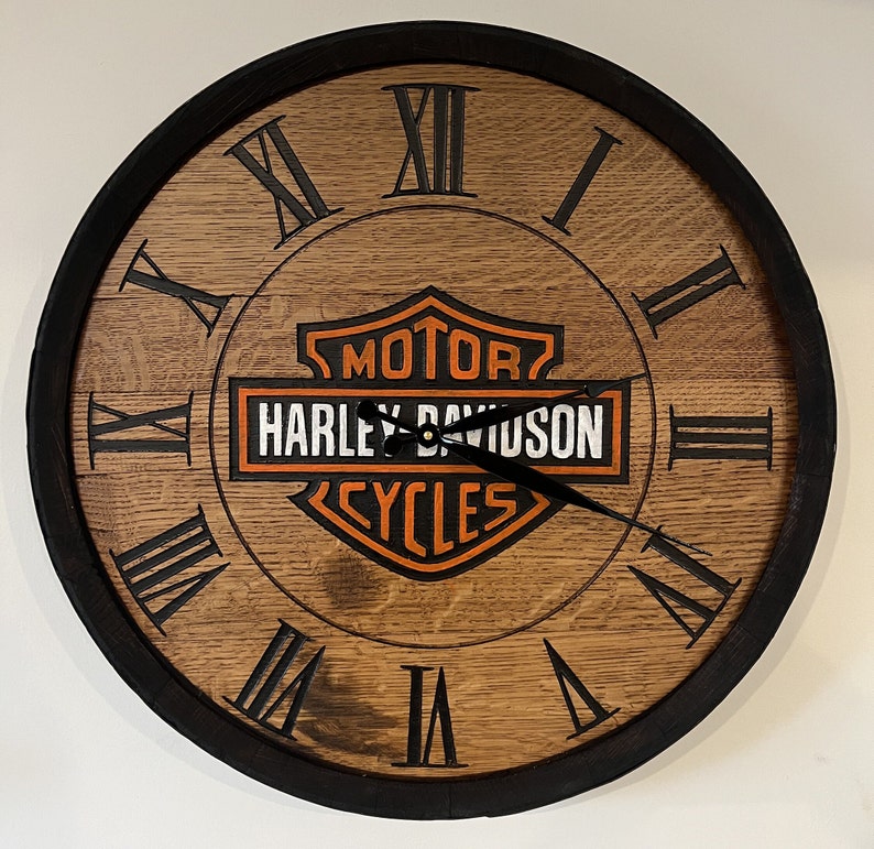 Stunning Whiskey Barrel Head Clocks - Etsy