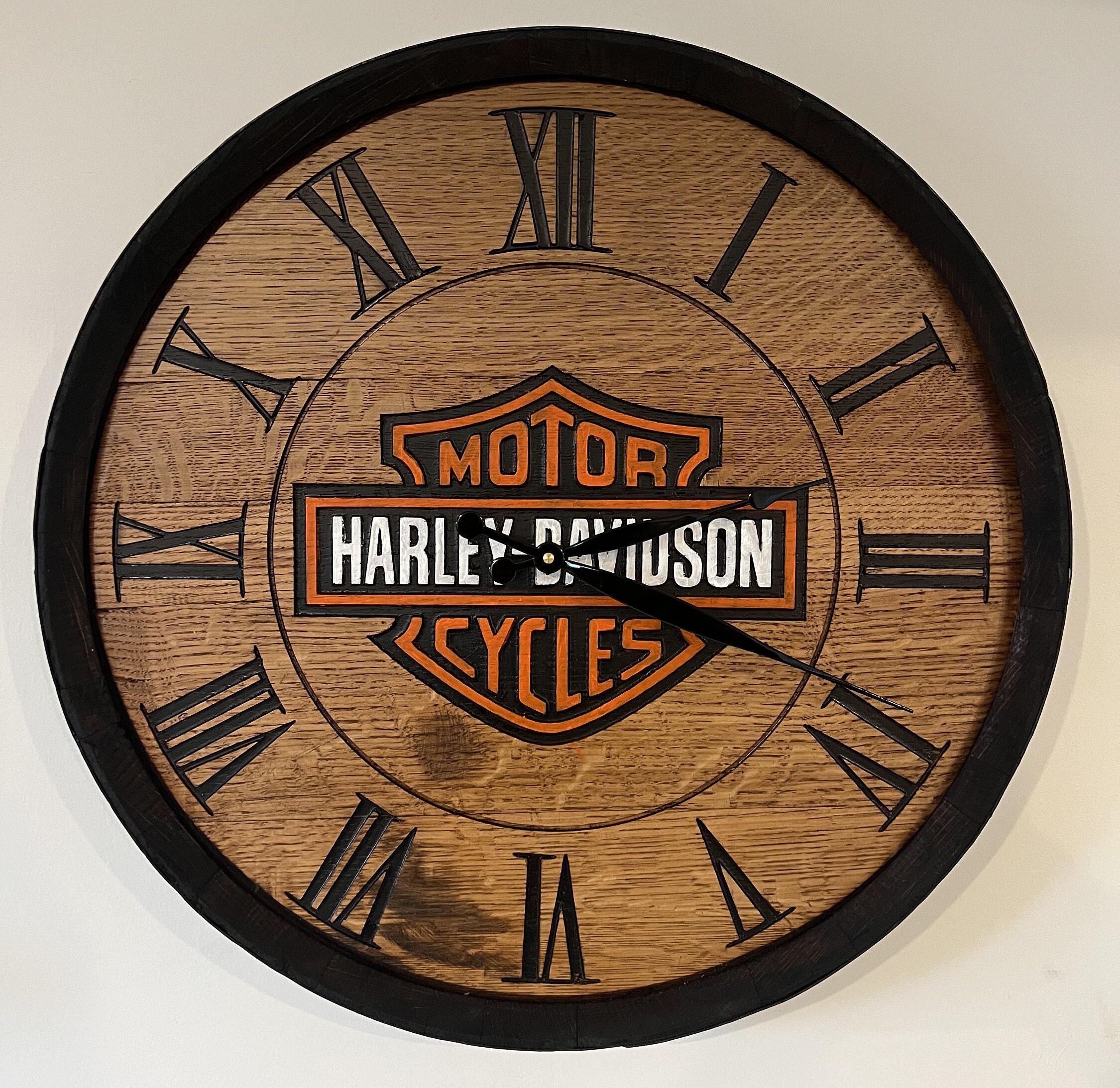 Stunning Whiskey Barrel Head Clocks - Etsy