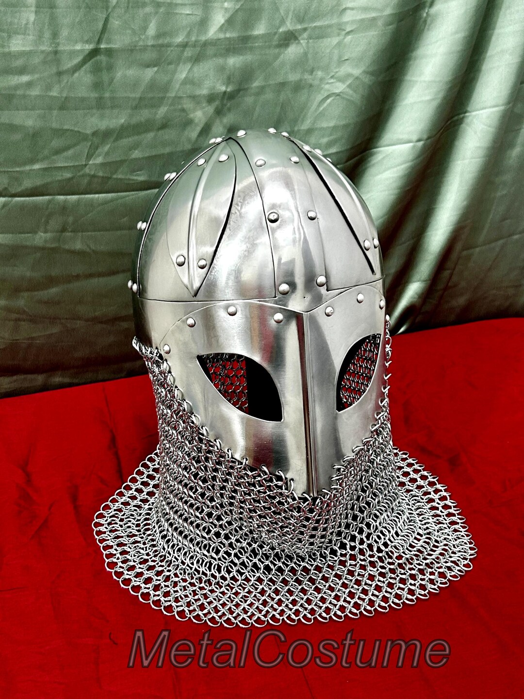 Medieval Viking Vendel Helmet With Chainmail – Handcrafted Steel ...