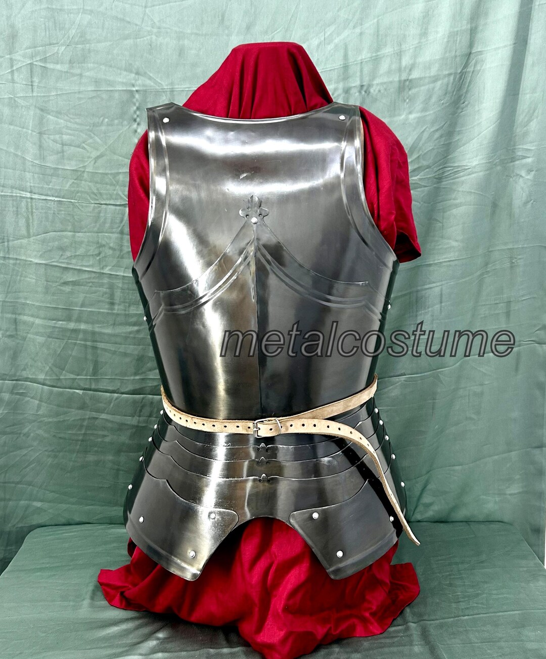 Medieval Blackened Steel Chest Plate & Tassets Templar Knight Blackened ...