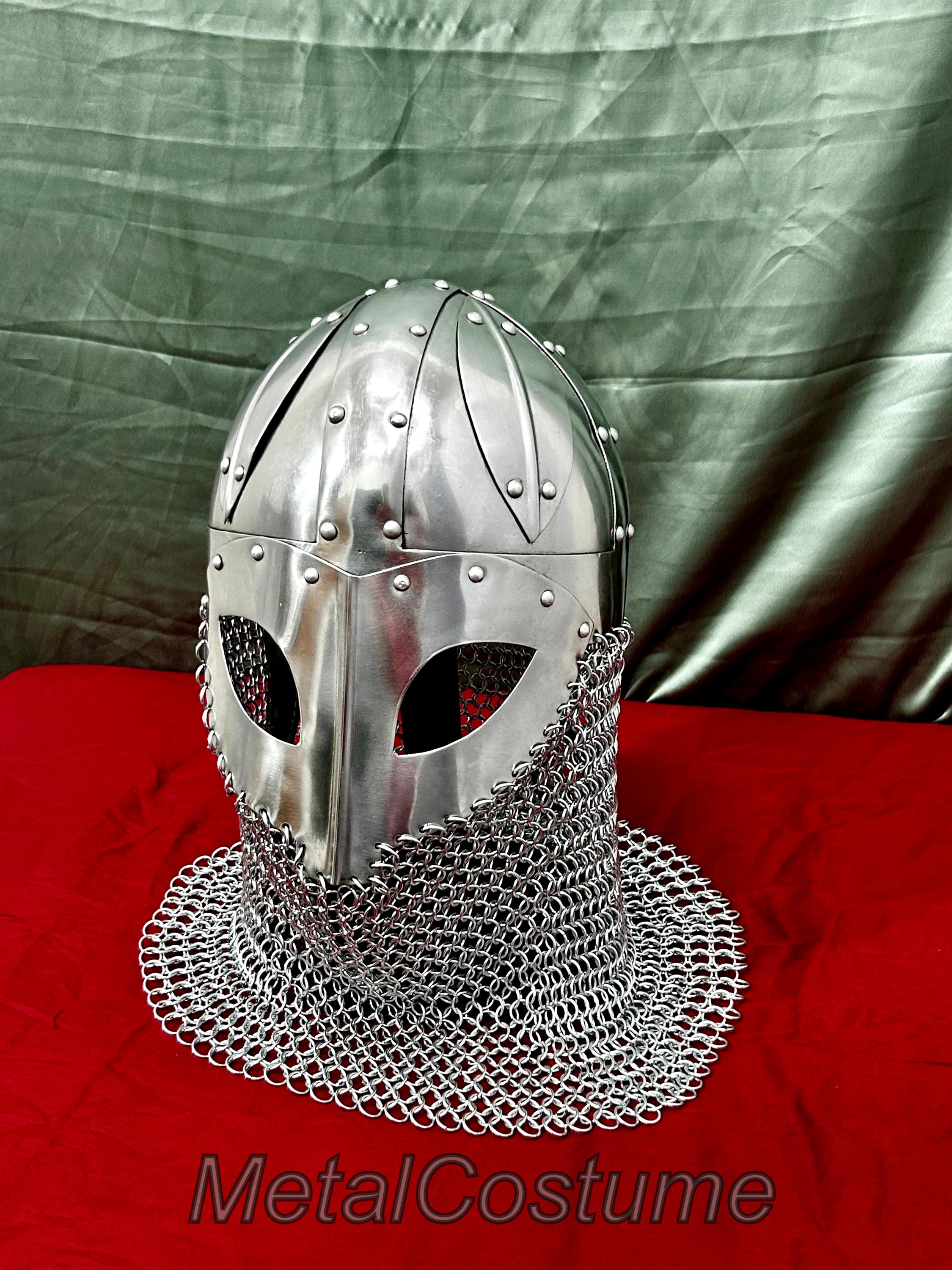Medieval Viking Vendel Helmet With Chainmail – Handcrafted Steel ...