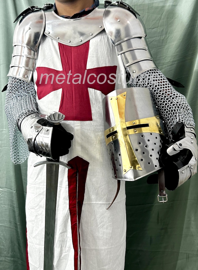 Medieval Knight Templar Crusader Costume – Full Armor Set With ...