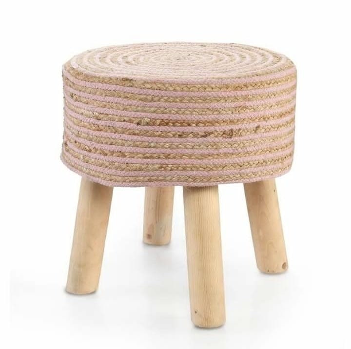 Natural Jute Yarn Stool, Round Jute Stool, Mango Leg Jute Stool, Round ...