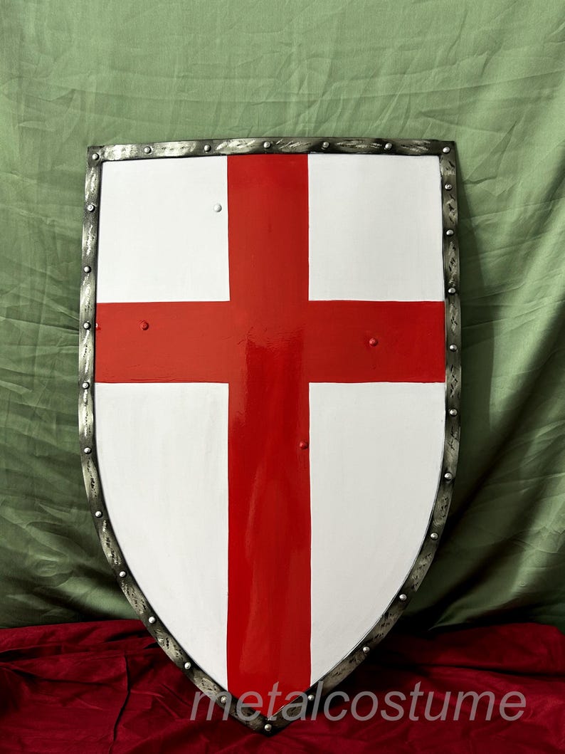 Medieval Templar Crusader Battle Red Cross Knight Armor Shield for ...