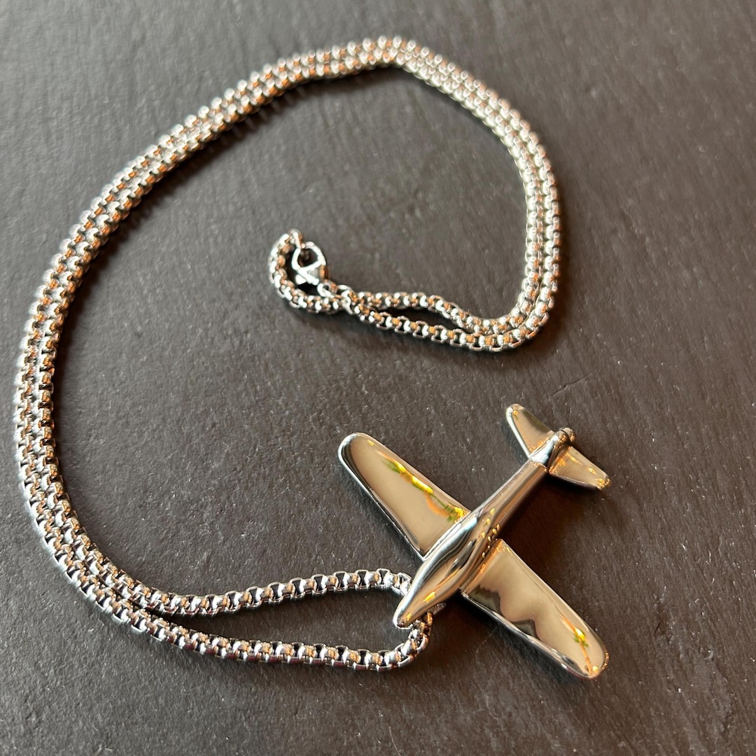 Silver Airplane Pendant Necklace – Minimalist Travel Jewelry for ...