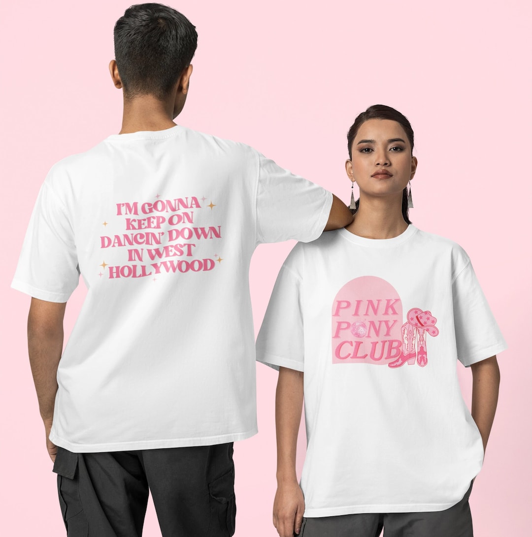 Pink Pony Club Front and Back Graphic T-shirt, Queer Pop Music Fan ...