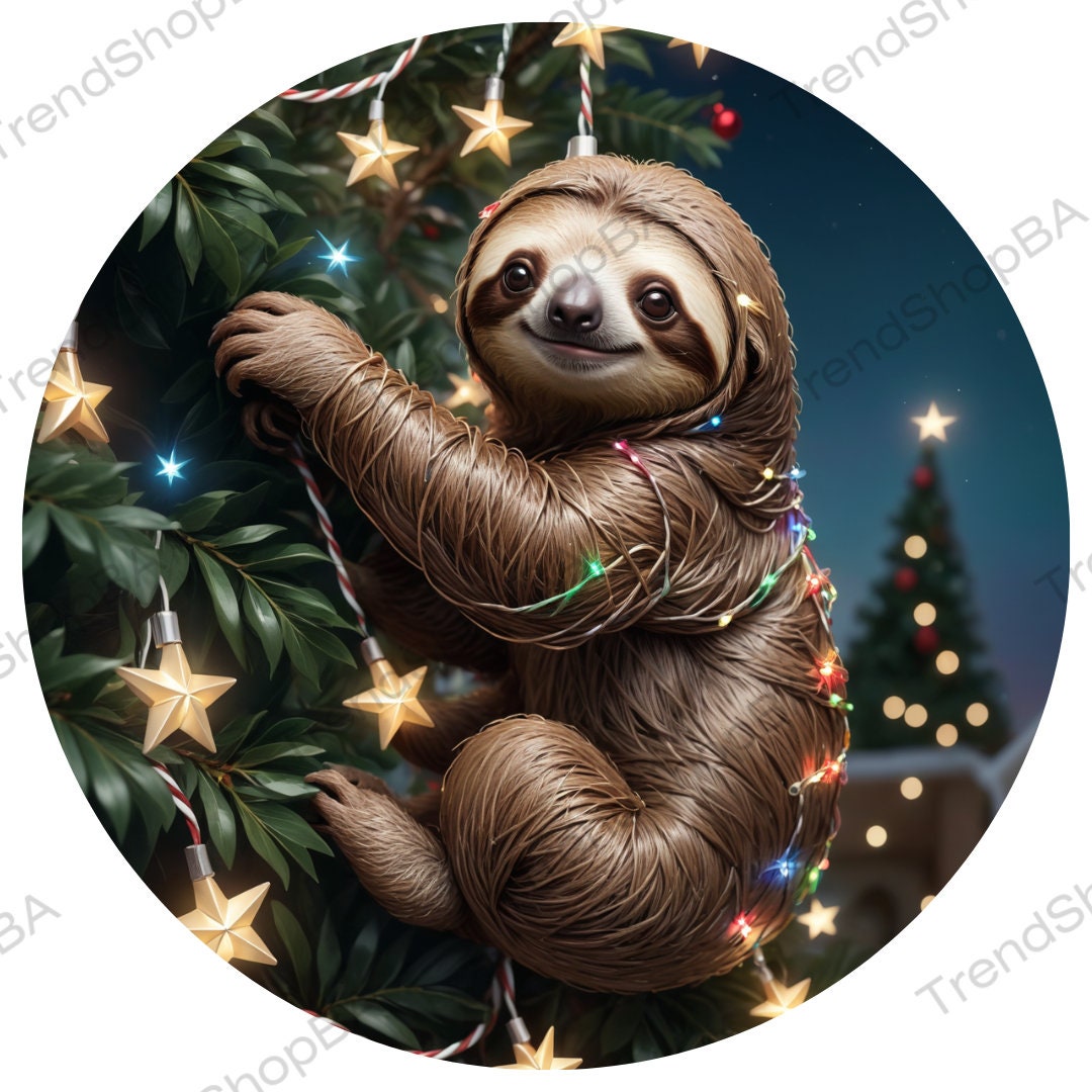 Christmas Sloth SVG and PNG instant Download With Both White and ...