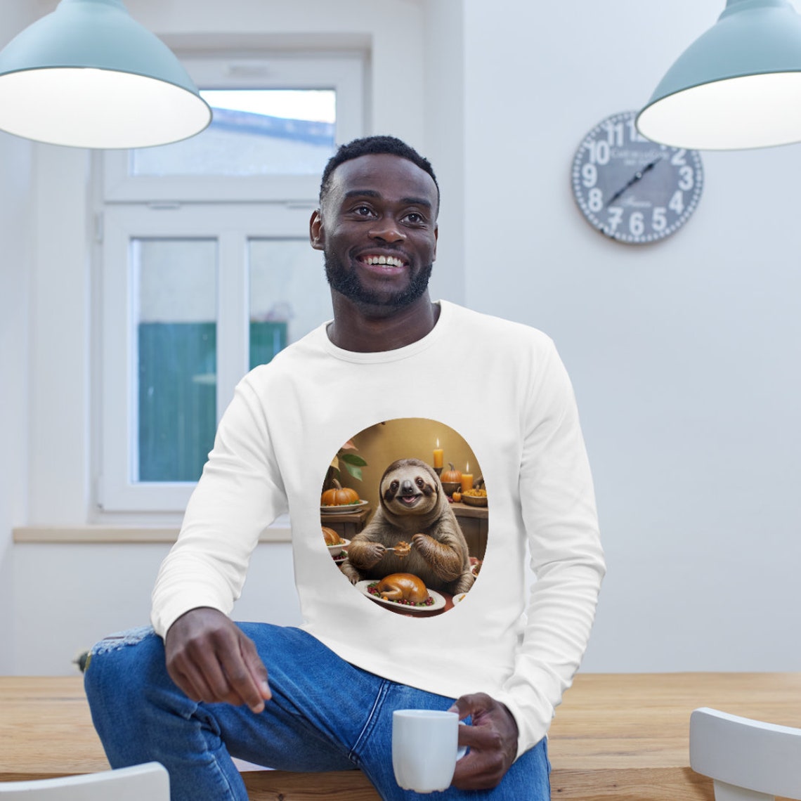 Thanksgiving Sloth SVG and PNG instant Download W/ Both White and ...