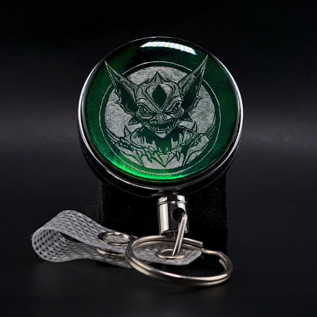 Kelly Little Green Men Cryptid Badge Reel Metal Hand-engraved Painted ...
