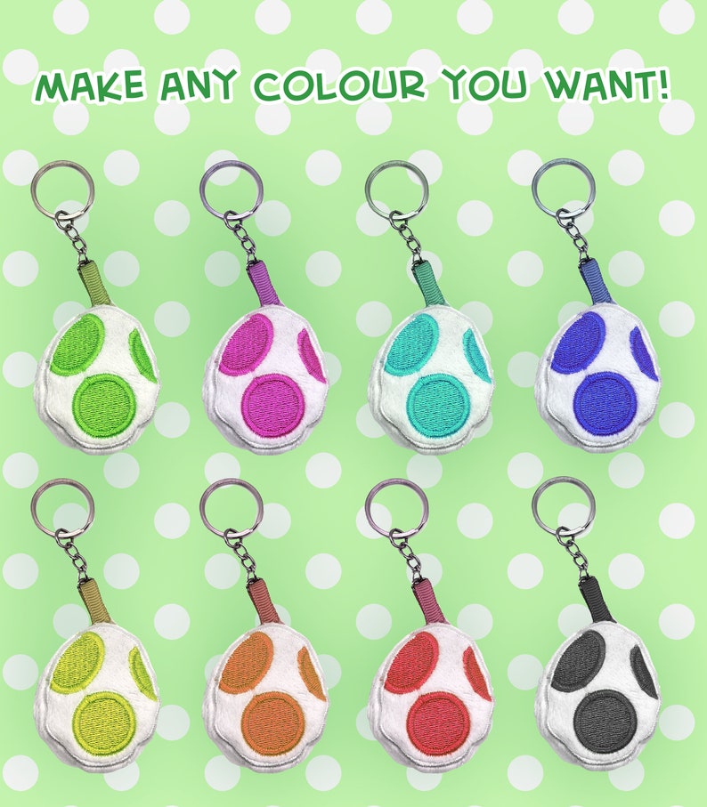Yoshi Egg ITH Pattern Keychain Plushie - Etsy