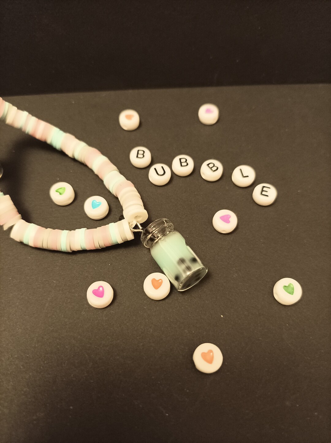 Cute Pink Bubble Tea Bracelet - Etsy