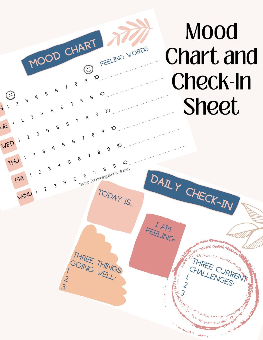 Teen Mood Tracker Therapeutic Intervention Feelings Chart Therapy Check ...