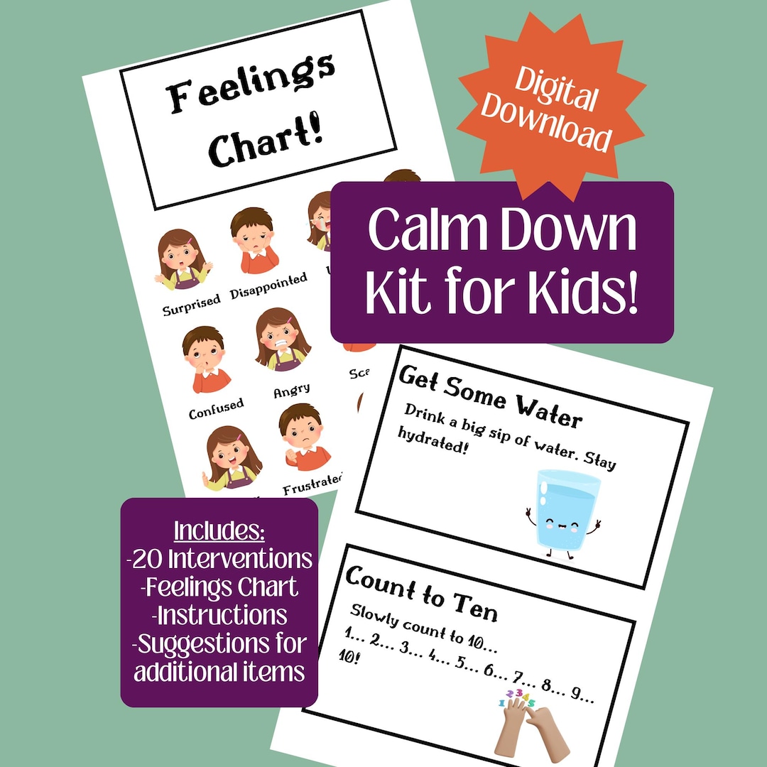 Printable Calm Down Kit 20 Interventions and Tools to Help Kids ...