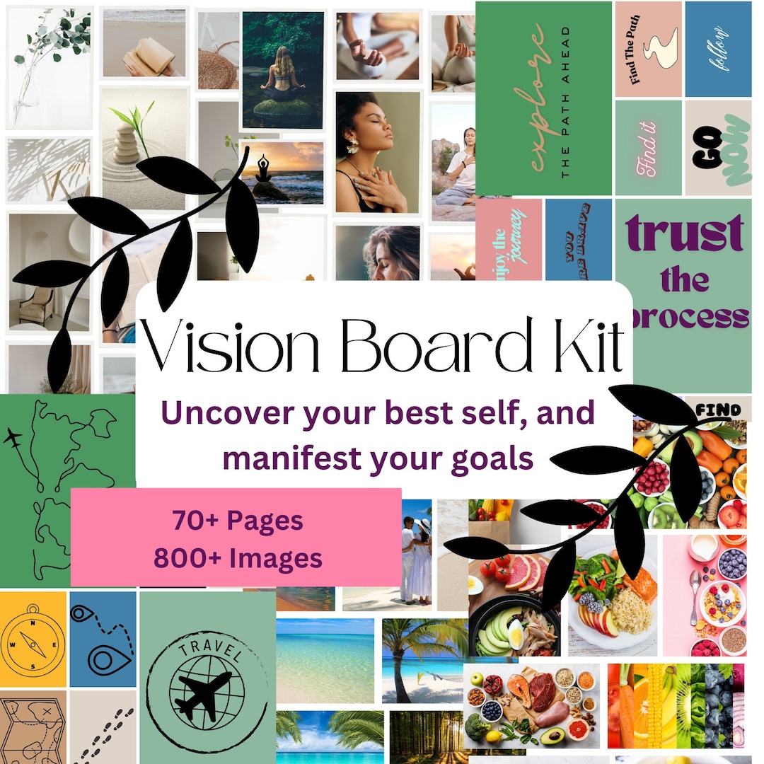 Printable Vision Board Kit Be Your Best Self Vision Board for Positive ...