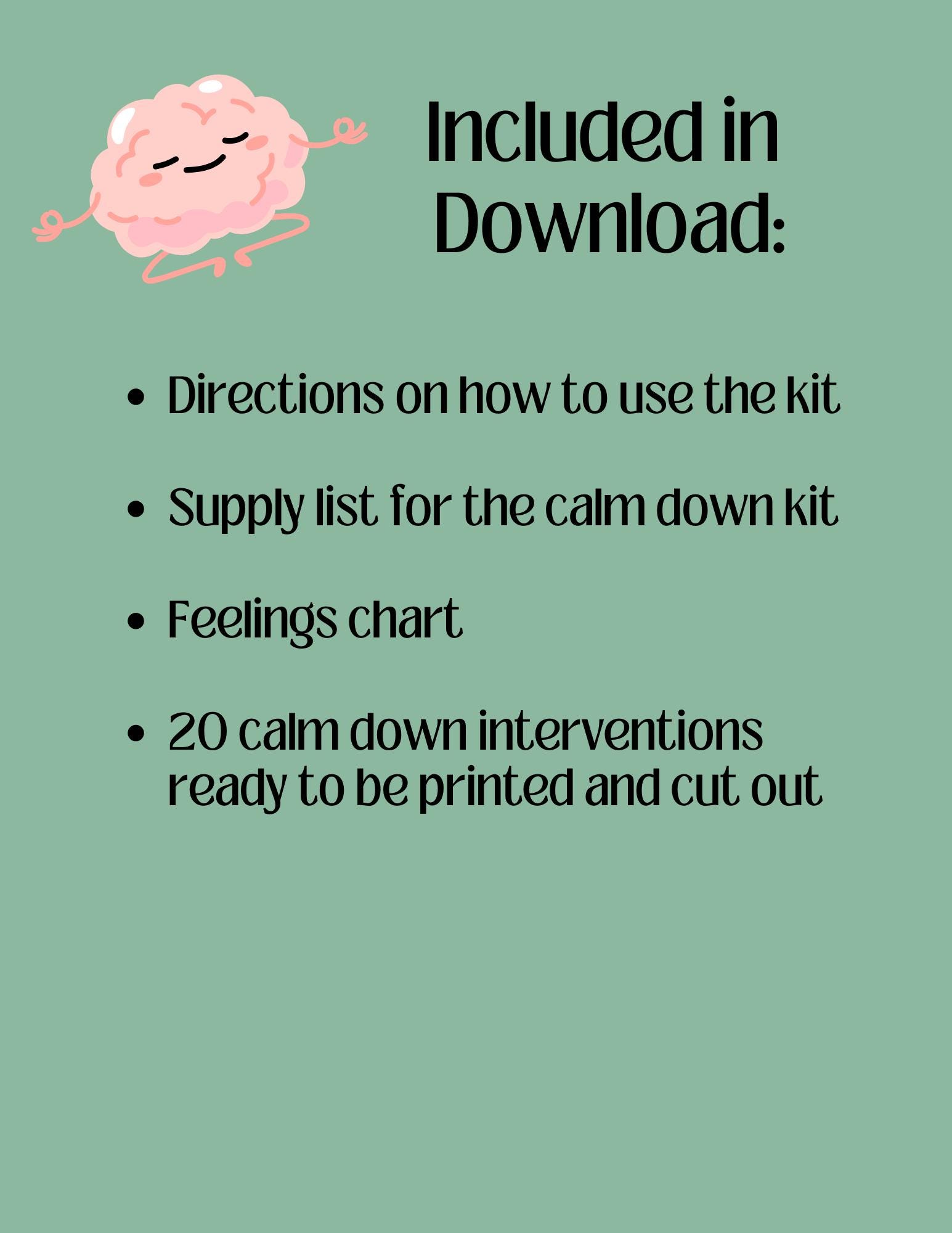 Printable Calm Down Kit 20 Interventions and Tools to Help Kids ...