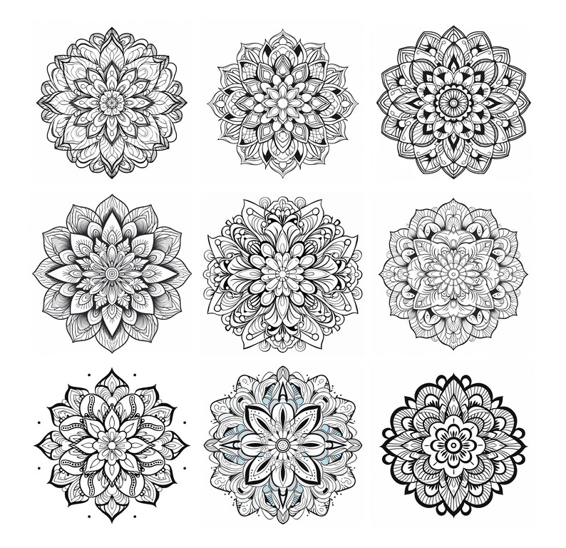 Mandala Coloring Book 200 Pages PDF for Adults - Etsy