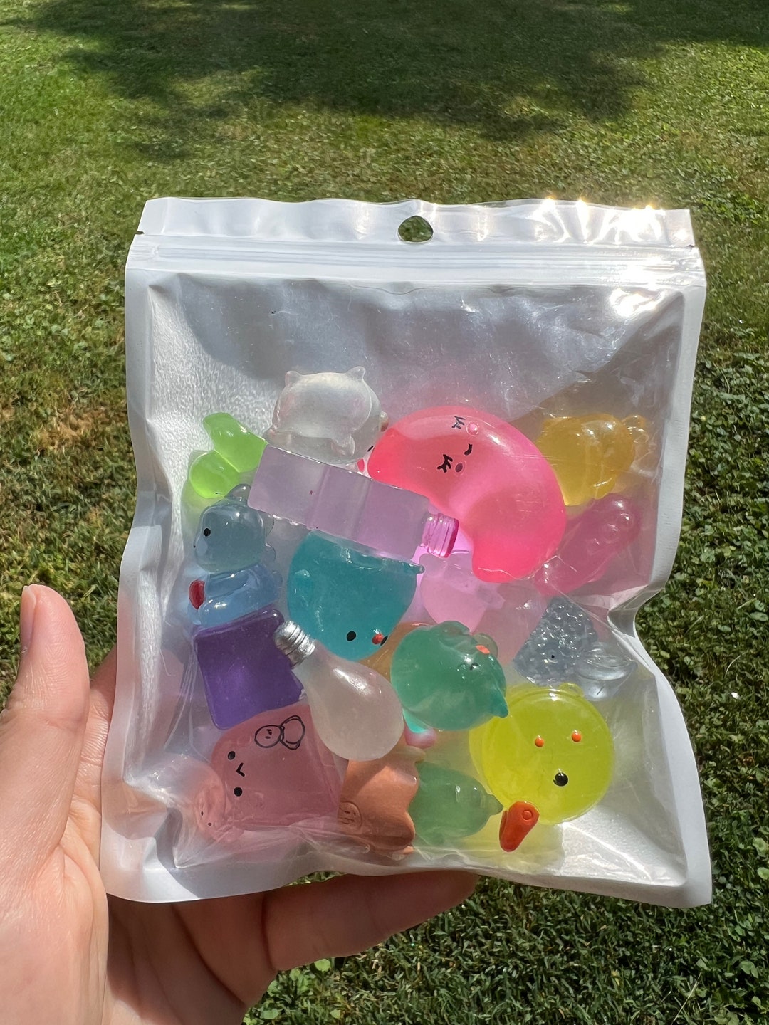 15+ Pieces Cute Kawaii Miniature Glow-in-the-dark Luminous Resin 3D ...