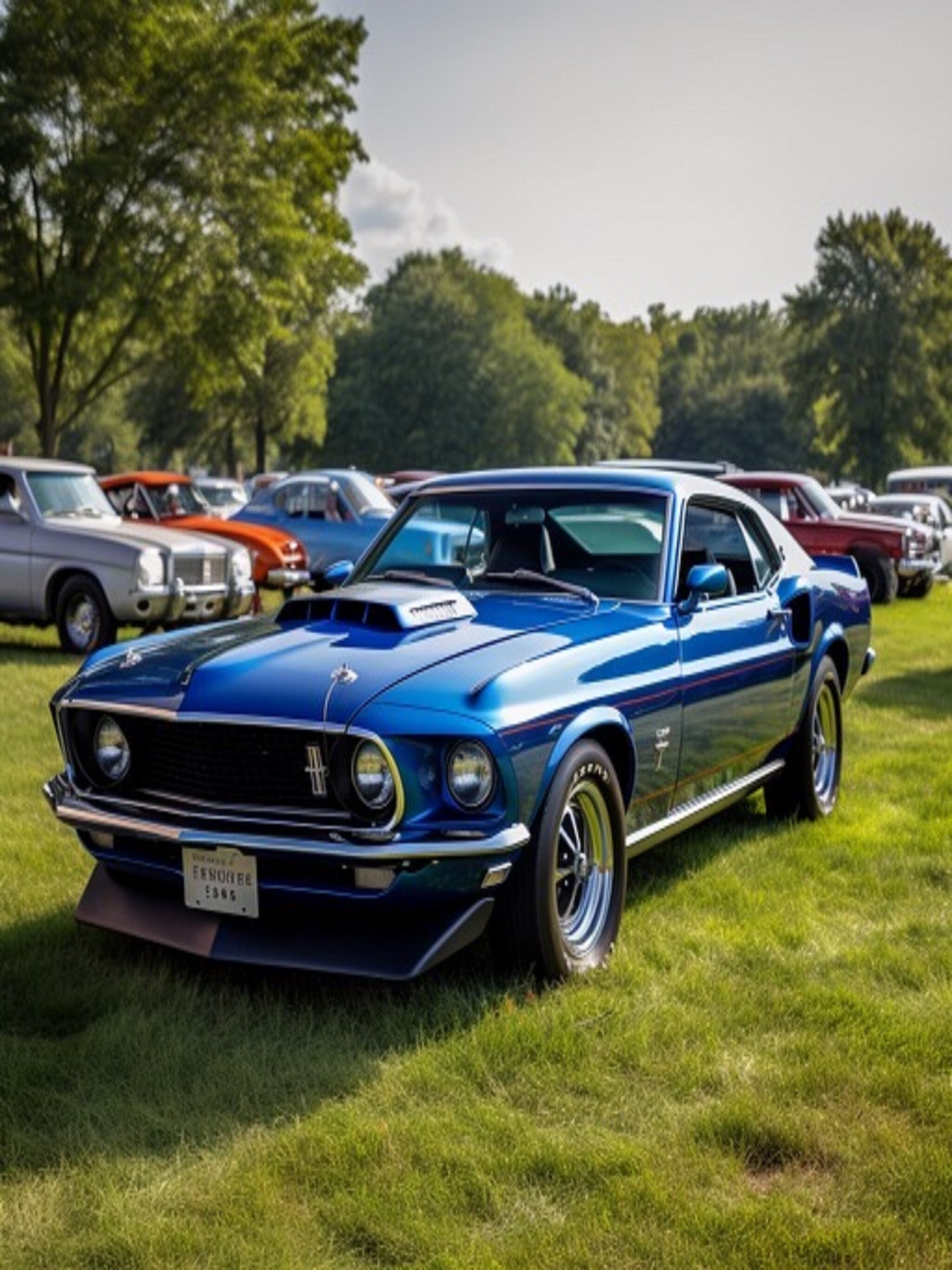 1969 Ford Mustang Mach 1 Digital Art Illustration Print for Wall Art ...