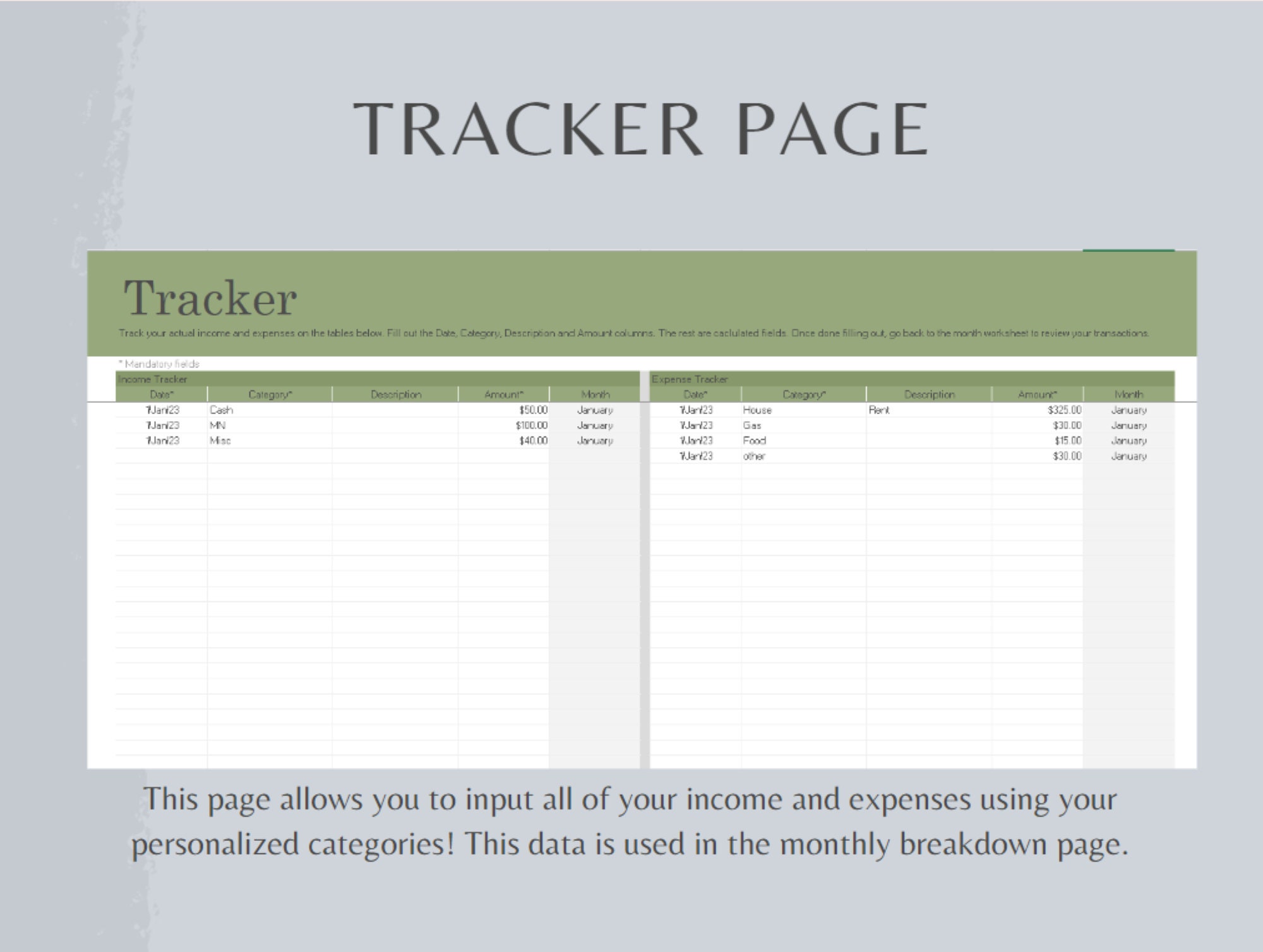Monthly Budget Spreadsheet Green Color Palette Simple Annual Budget ...
