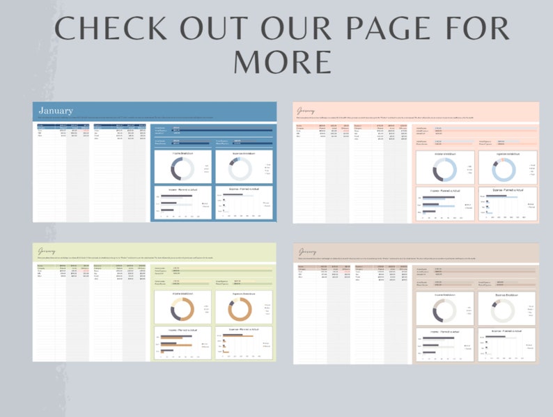 Monthly Budget Spreadsheet Green Color Palette Simple Annual Budget ...