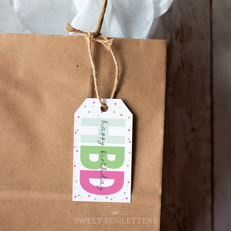 Printable HBD Tag Colorful Confetti Happy Birthday Instant Download ...