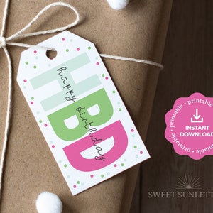 Printable HBD Tag Colorful Confetti Happy Birthday Instant Download ...