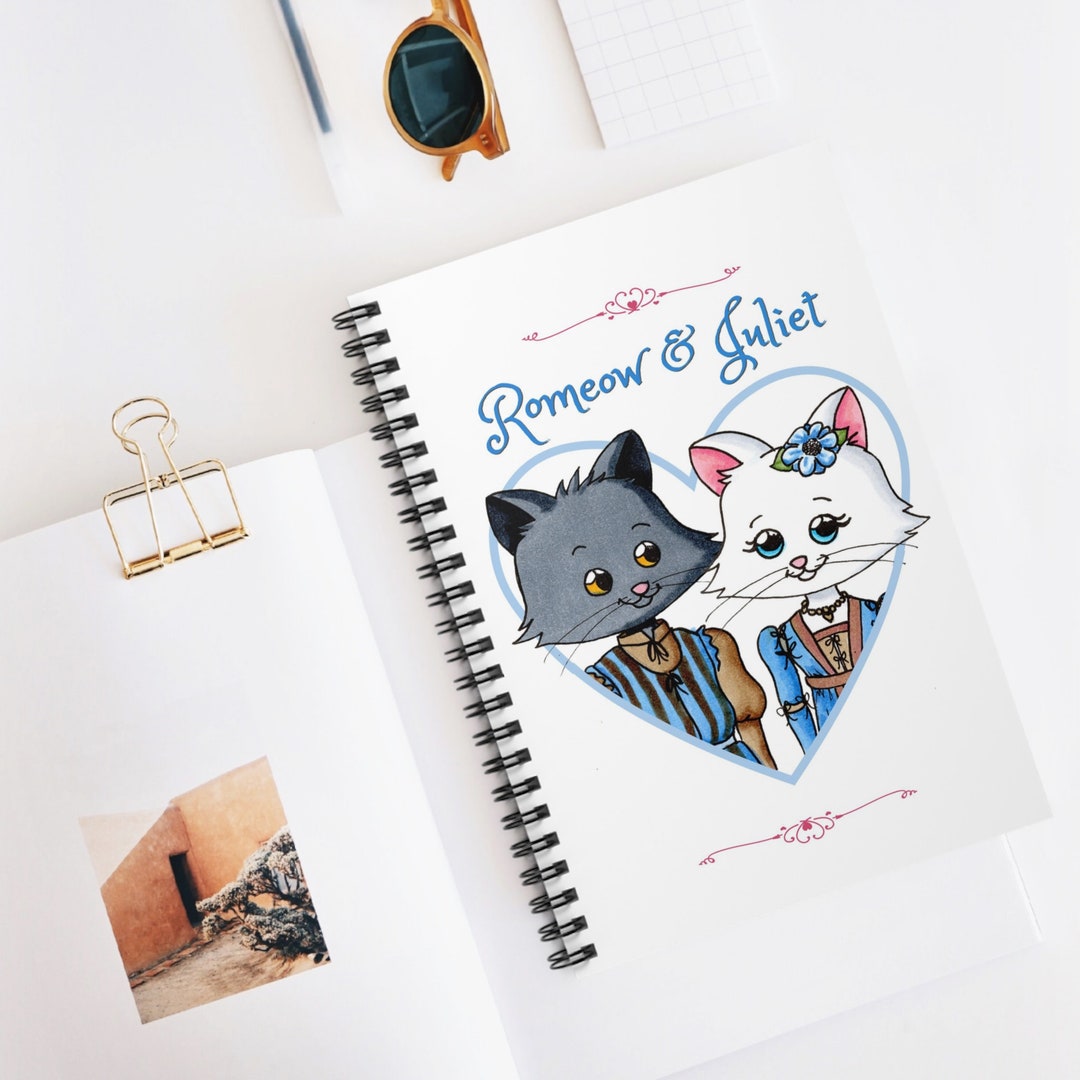 Romeow and Juliet | Romeo and Juliet Parody Spiral Bound Lined Notebook ...