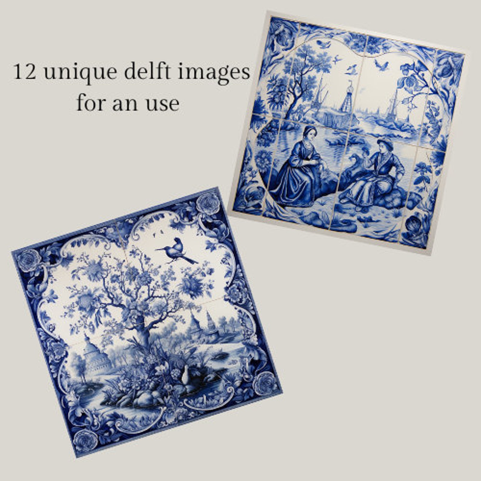X12 Delft Pattern Tiles Digital Download - Etsy