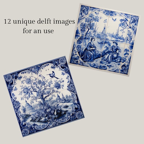 X12 Delft Pattern Tiles Digital Download - Etsy