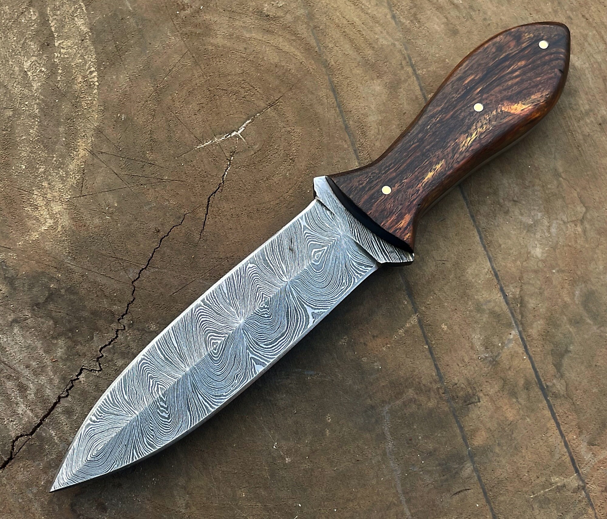 Boot Knife Custom Handmade Hunting Knife Damascus Steel Knife Birthday ...