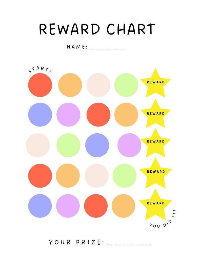 Reward Chart, Toddler Reward Chart, Reward Chart Printable, Kids ...