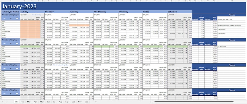 2025 Employee Schedule - Etsy