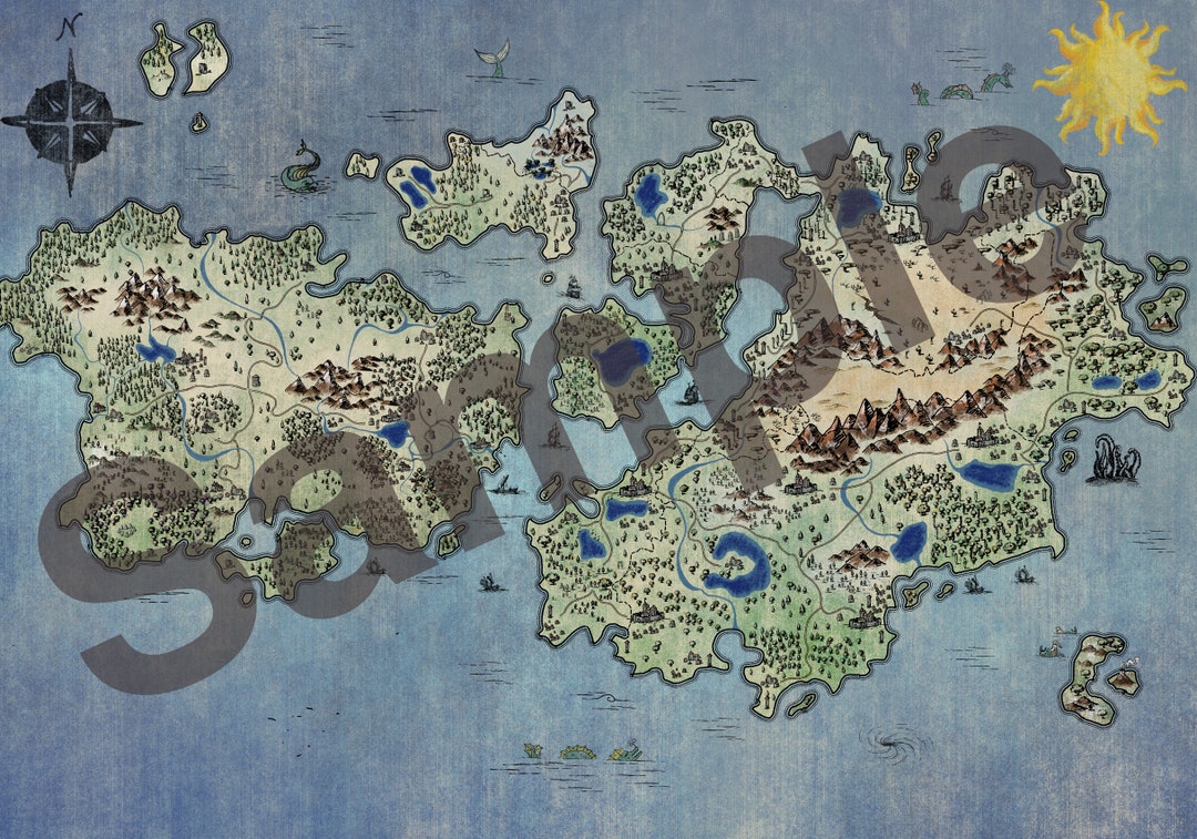 Custom Fantasy World Map | Dnd, TTRPG | 6k Resolution - Etsy