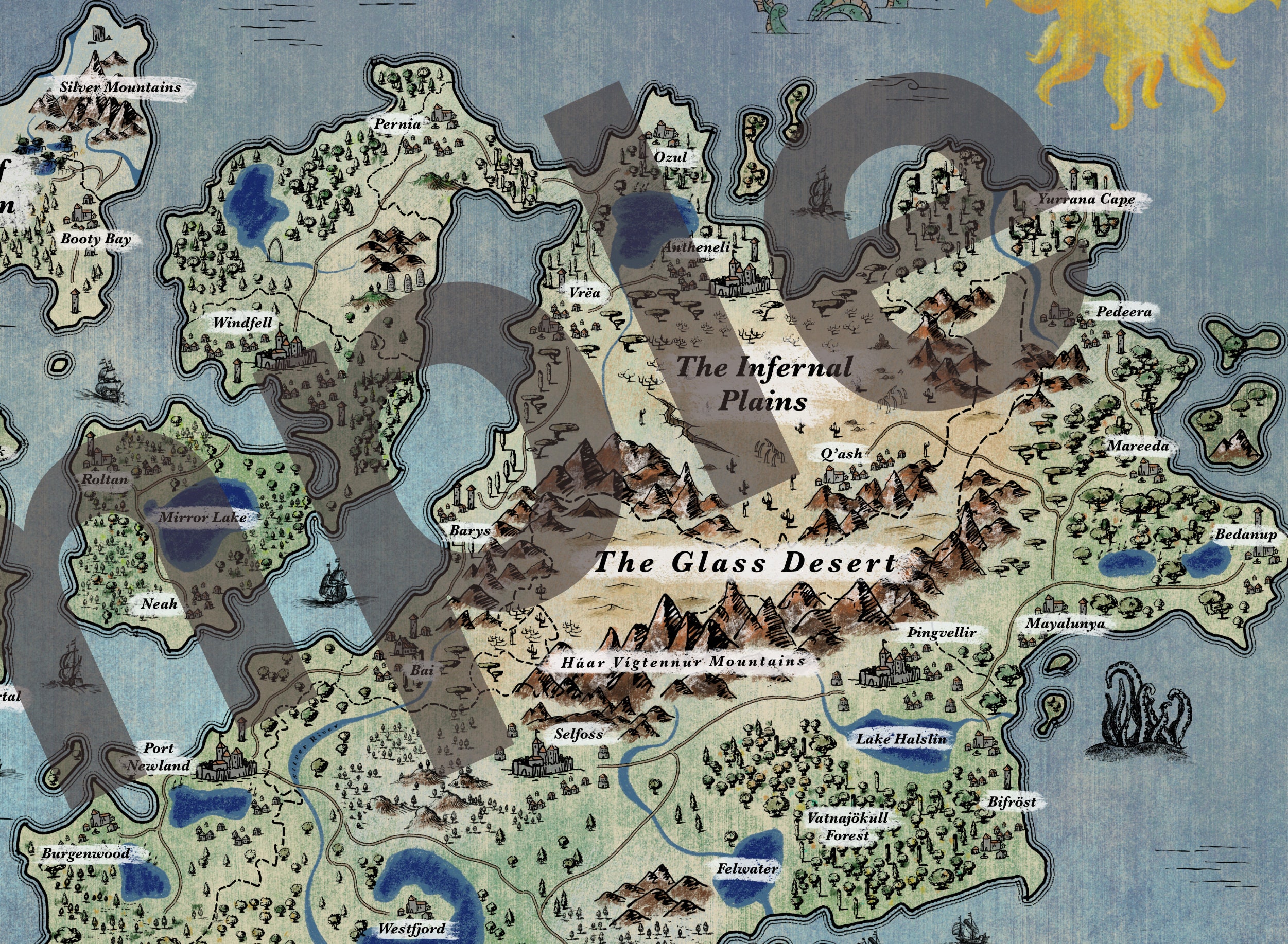 Custom Fantasy World Map | Dnd, TTRPG | 6k Resolution - Etsy