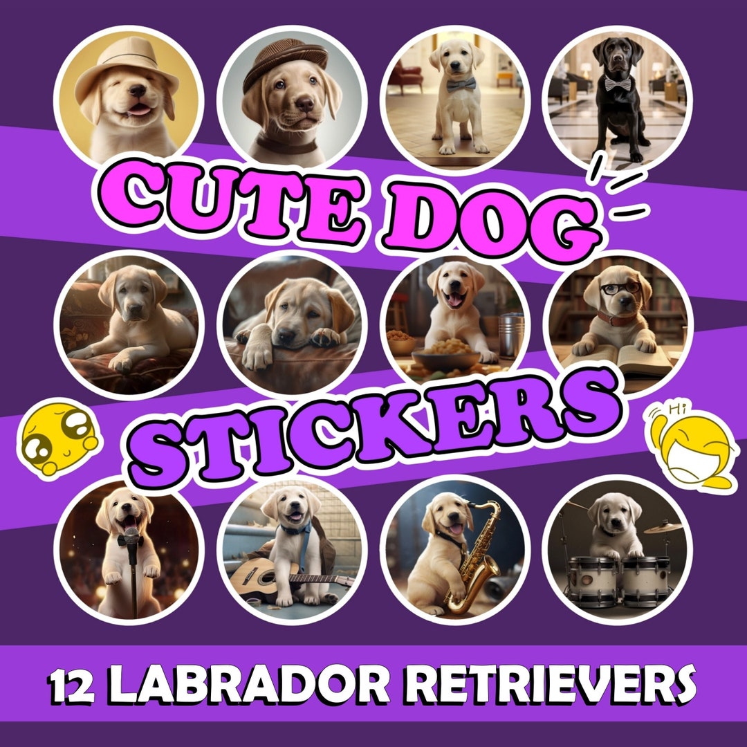 Labrador Retriever Stickers. Cute and Funny Puppies & Dogs. Waterproof ...