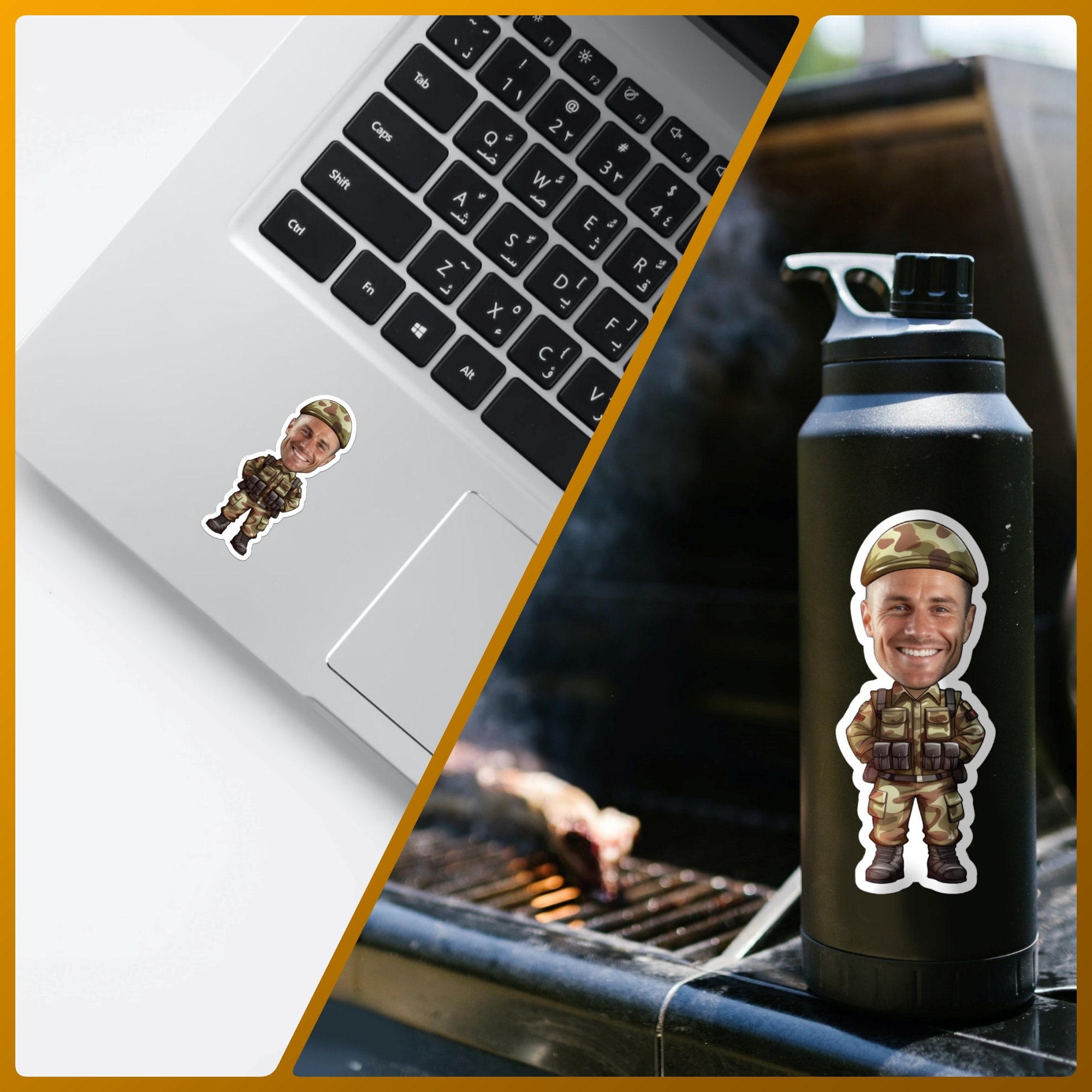 Soldier Uniform Sticker. Personalized Gift for Soldier, Army, Military ...