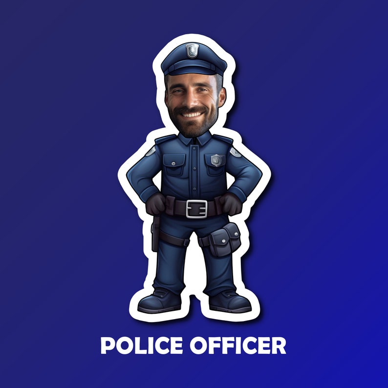 Police Uniform Sticker. Customized, Personalized Gift for Policeman ...