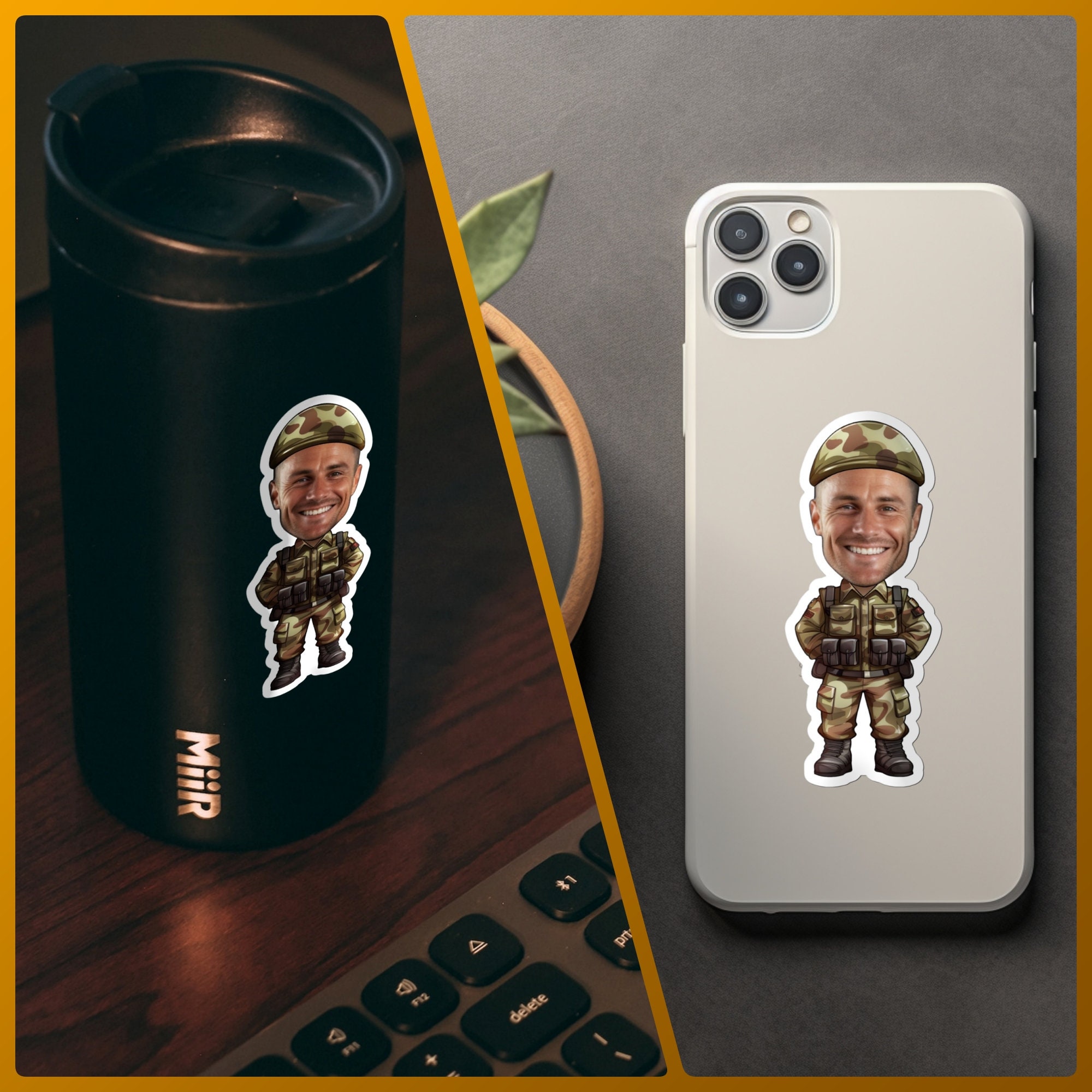 Soldier Uniform Sticker. Personalized Gift for Soldier, Army, Military ...