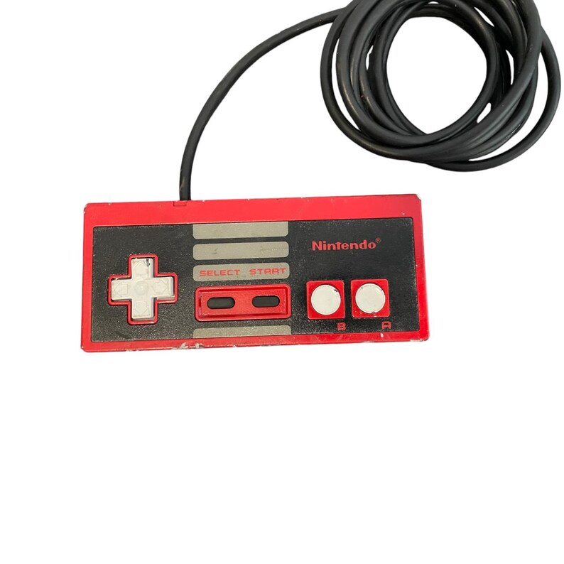 Vintage Nintendo NES-004 Controller Red Front Blue Back White Buttons ...