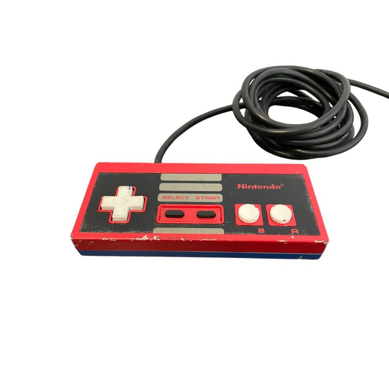 Vintage | Nintendo NES-004 Controller | Red Front | Blue Back | White ...