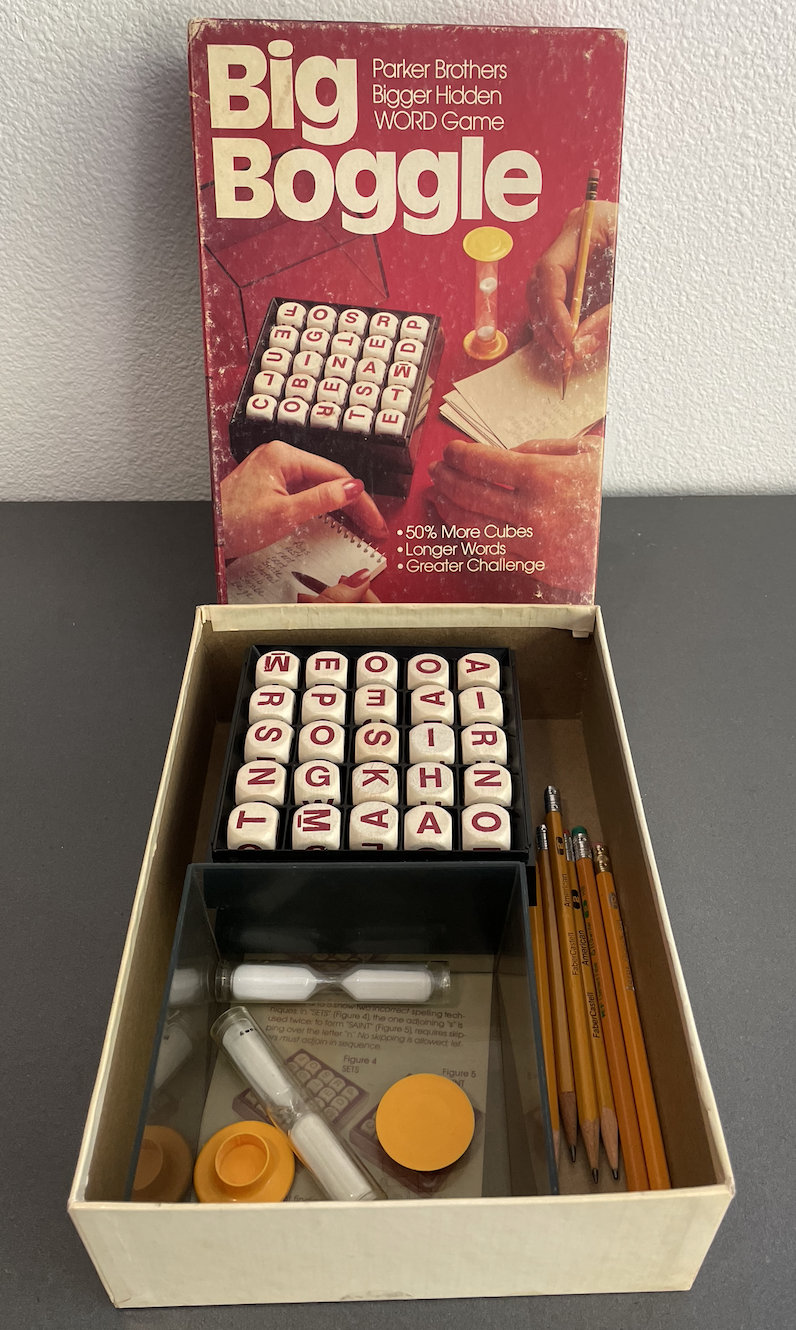 1979 Big Boggle Bigger Hidden Word Game Parker Brothers Vintage 2-6 Players 8 No. 115 Family ...